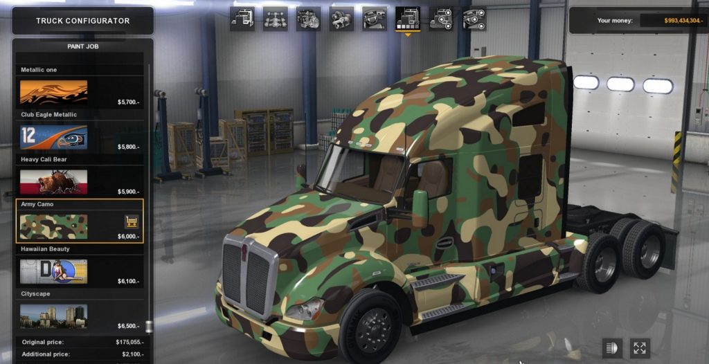 Army Camo Kenworth T680 skin Mod - ATS Mod | American Truck Simulator Mod