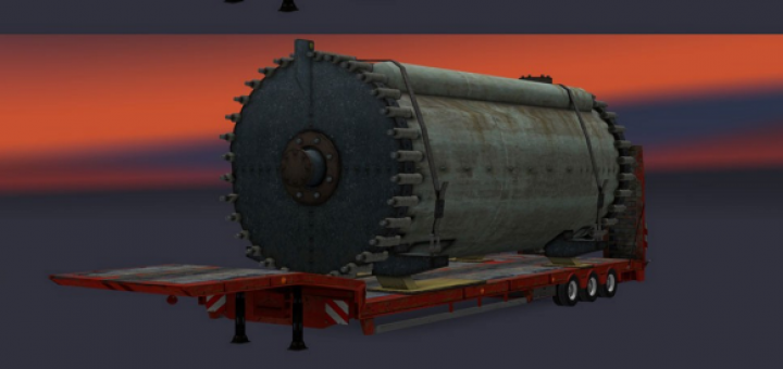 Long Oversized Trailer Magnitude 55l with a Load Tractor Trailer Mod ...