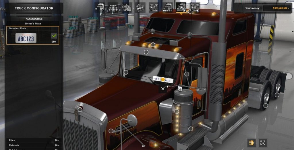 Smaller driver plates Mod - ATS Mod | American Truck Simulator Mod