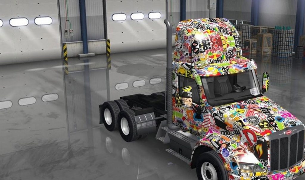 Sticker Bomb Peterbilt 579 skin Mod - ATS Mod | American Truck ...