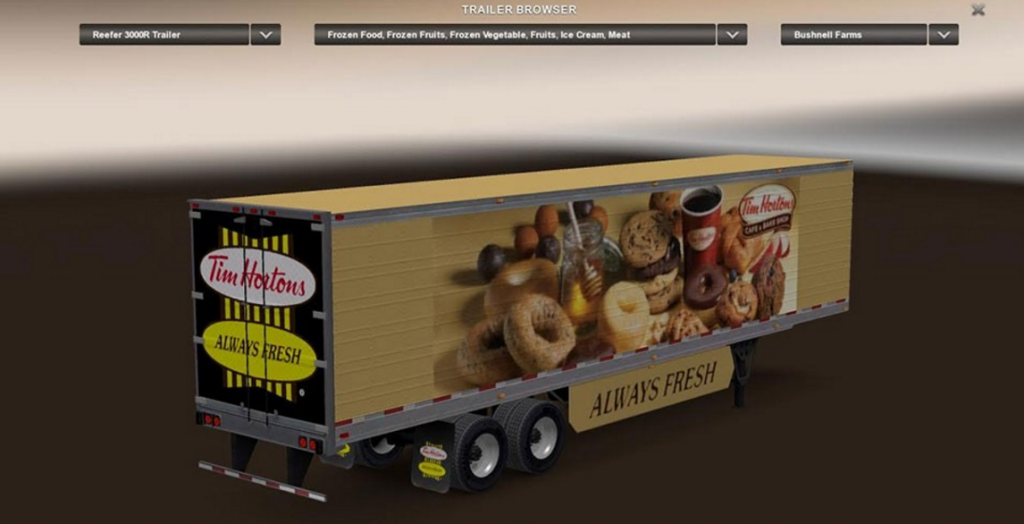 Tim Hortons Reefer 3000r Trailer Skin v2.0 Mod - ATS Mod | American ...