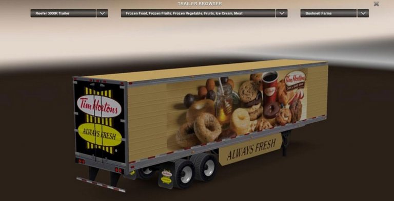 Tim Hortons Reefer 3000r Trailer Skin v2.0 Mod - ATS Mod | American ...