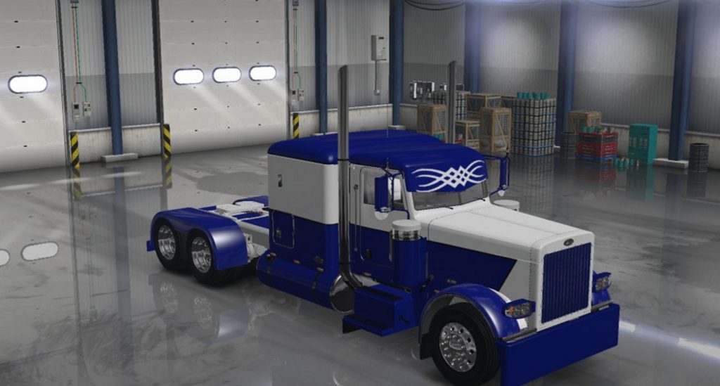 Peterbilt 389 Blue and White Skin update for ATS - ATS Mod | American ...