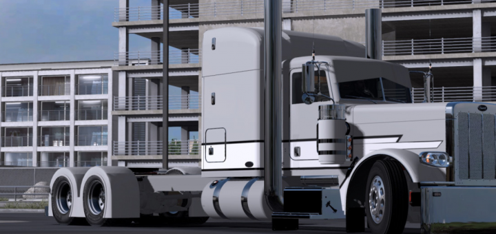 Peterbilt 389 Red_White Stripes skin Mod - ATS Mod | American Truck ...
