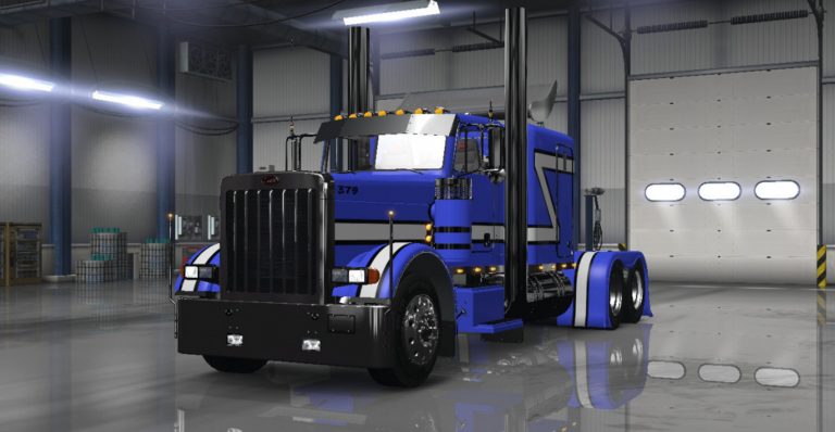 Peterbilt 379 Blue Rollin’ Transport Truck Skin v 1.0 Mod - ATS Mod ...