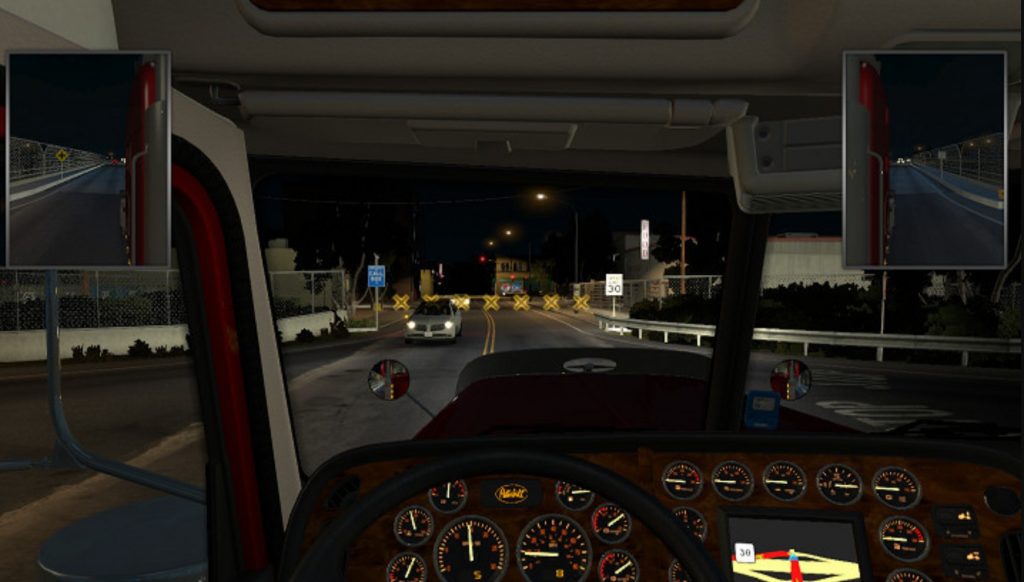 Peterbild 389 Orange on Black Dashboard for 1.29 ATS - ATS Mod ...