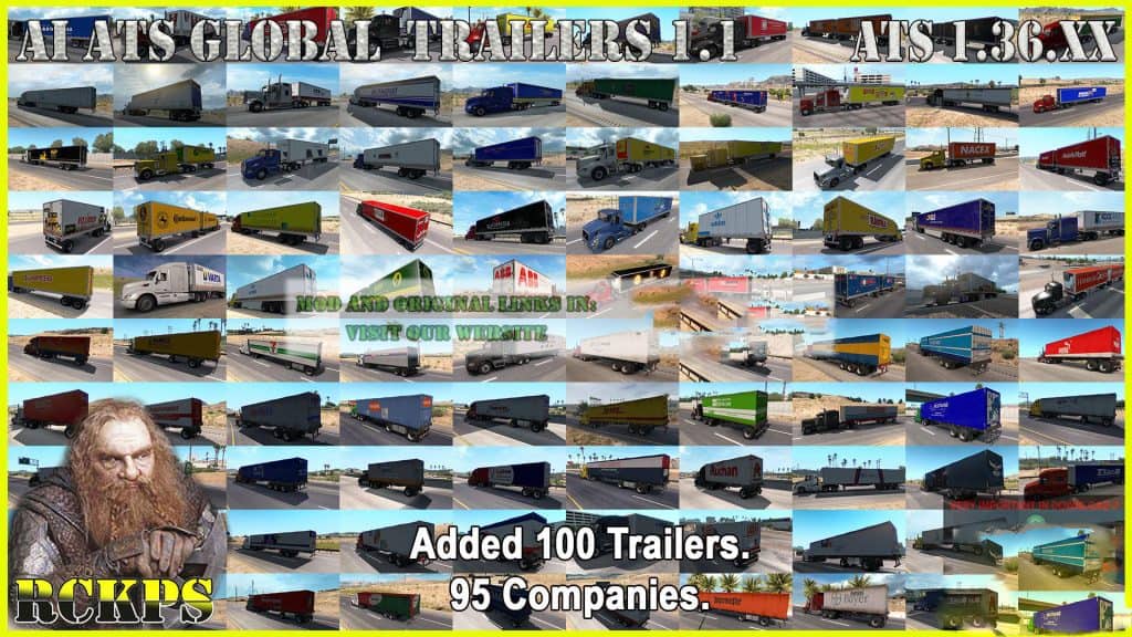 AI ATS Global Trailers Rckps v1.1 For 1.36.x - ATS Mod | American Truck ...