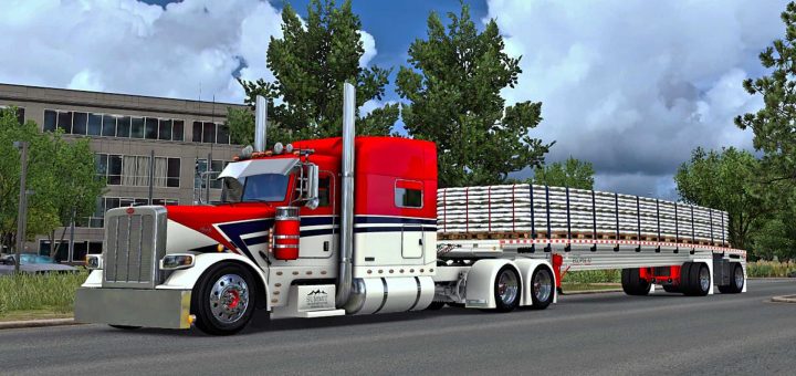 Long Flatbed Machinery Pack v 1.0 Trailer - ATS Mod | American Truck ...