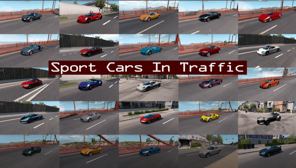 Sport Cars Traffic Pack (ATS) by TrafficManiac v8.2 Mod - ATS Mod ...