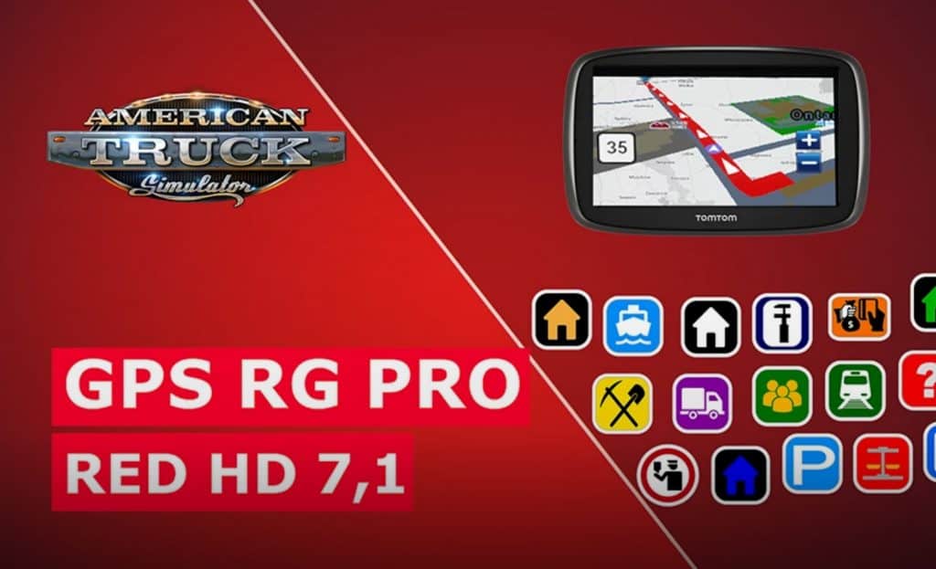 ATS GPS RG PRO RED HD v7.1 Mod - ATS Mod | American Truck Simulator Mod