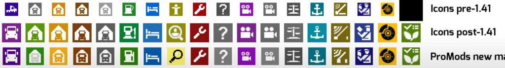 ProMods New Map Icons v1.1 Mod - ATS Mod | American Truck Simulator Mod