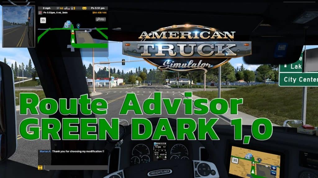 Route Advisor GREEN DARK v1.0 Mod - ATS Mod | American Truck Simulator Mod