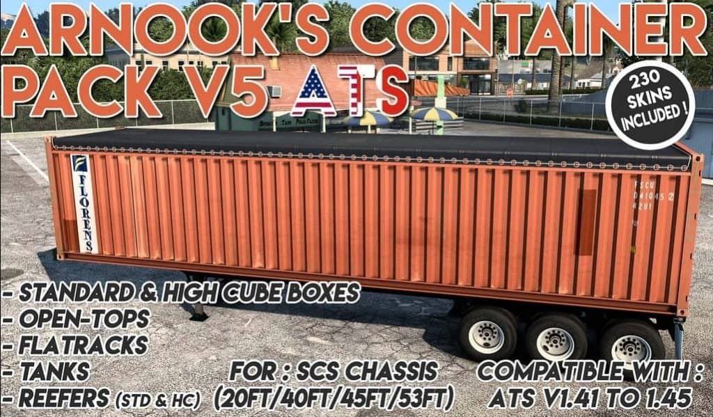 ARNOOKS CONTAINER PACK V5 Mod - ATS Mod | American Truck Simulator Mod