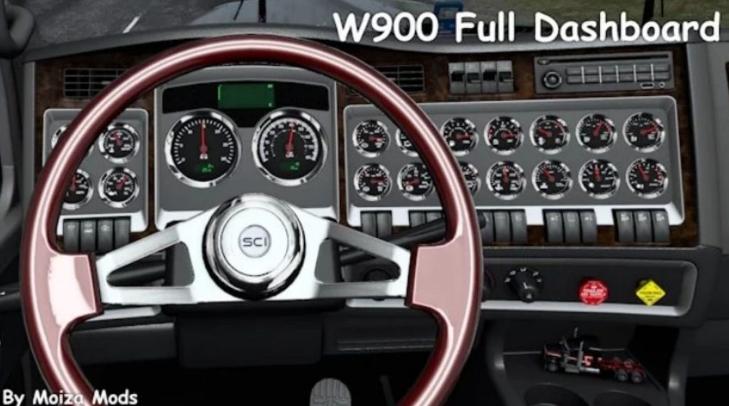 SCS W900 Full Dashboard v0.6 Mod - ATS Mod | American Truck Simulator Mod