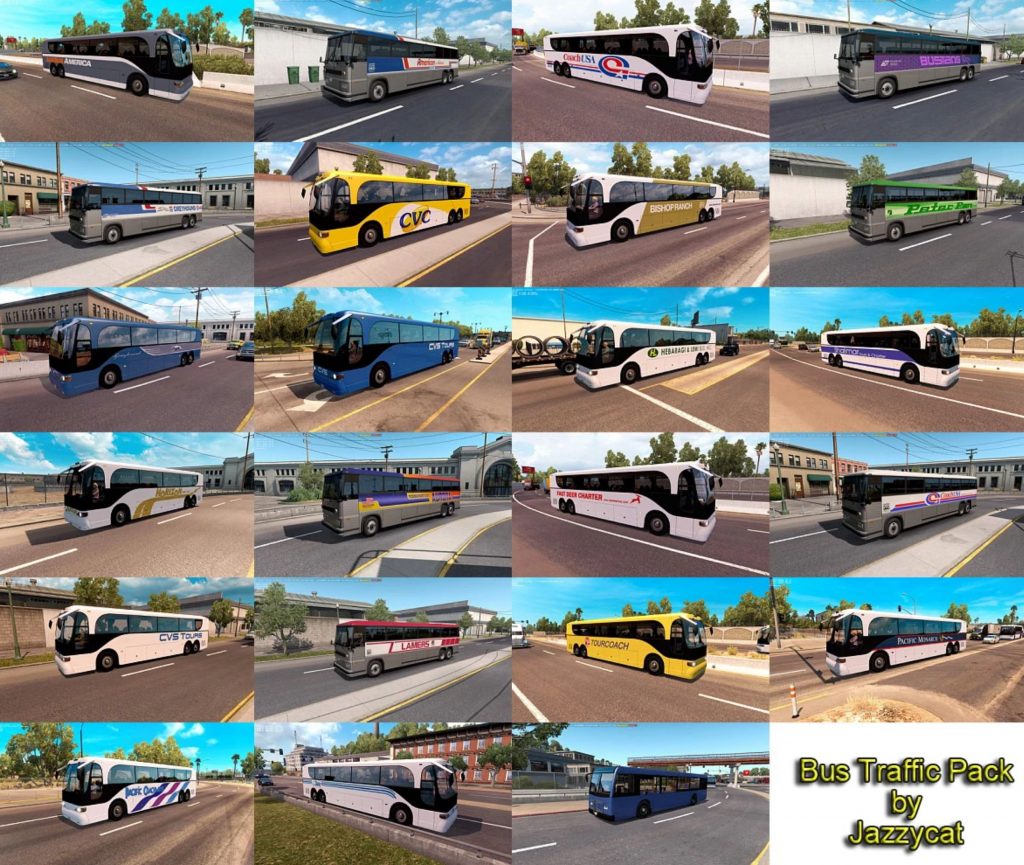 Bus Traffic Pack by Jazzycat v1.4.14 Mod - ATS Mod | American Truck Simulator Mod