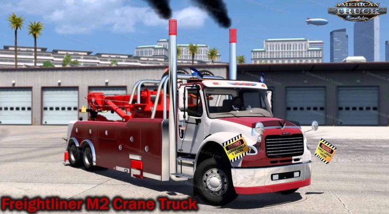 Freightliner M2 Crane Truck + Interior v1.0 1.49.x Mod - ATS Mod | American Truck Simulator Mod