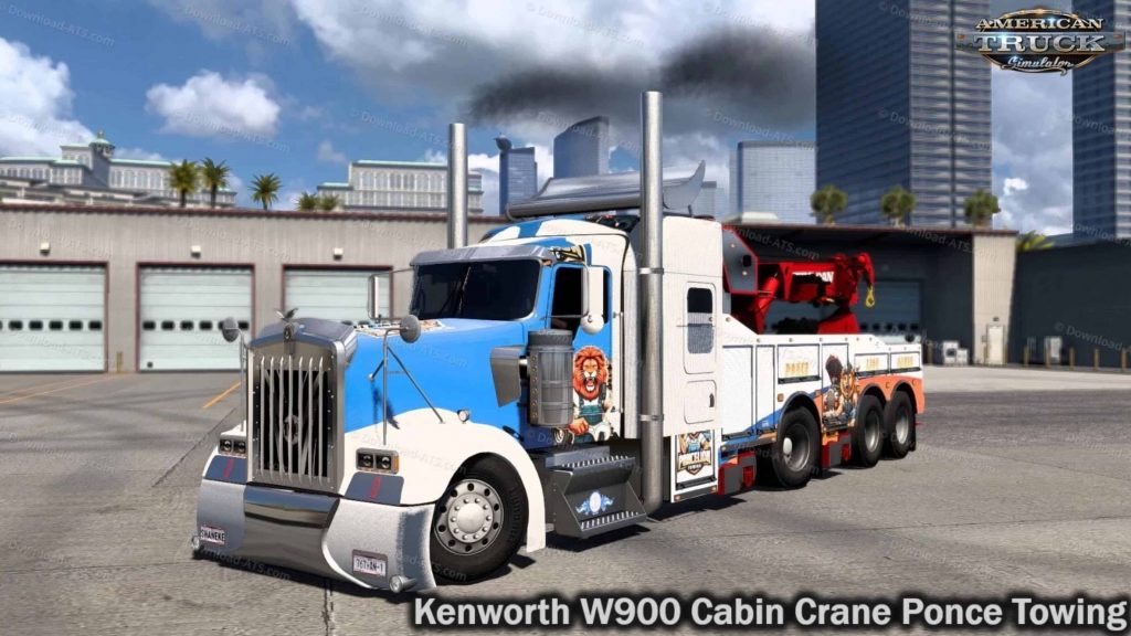 Kenworth W900 Cabin Crane Ponce Towing v1.0 1.49.x Mod - ATS Mod | American Truck Simulator Mod
