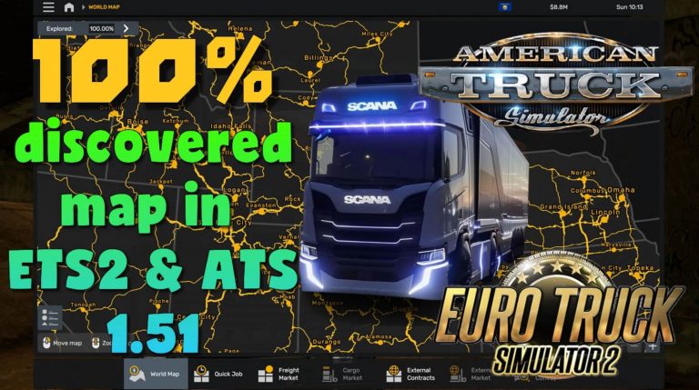 100% map profile for ATS with 2 mln dollars 1.51 Mod - ATS Mod ...