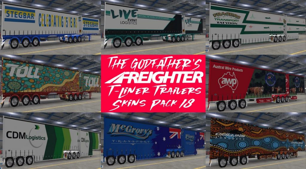 The Godfather's Freighter T-Liner Trailer Skins Pack 18 1.53 Mod - ATS Mod | American Truck ...