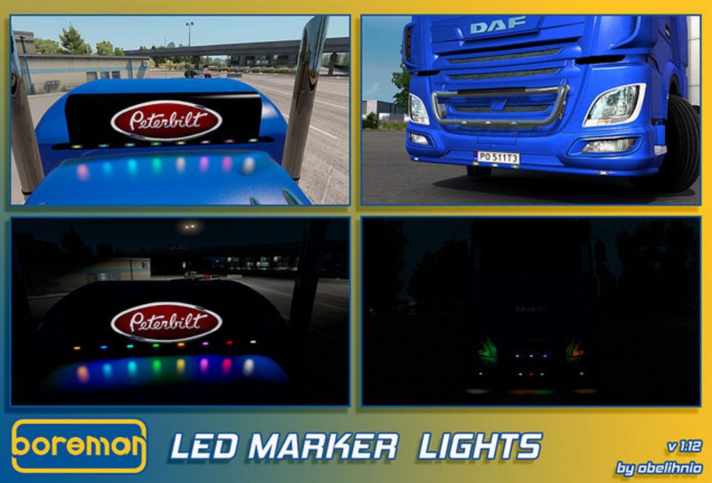 Boreman LED Marker Lights v1.9.9 Mod - ATS Mod | American Truck ...