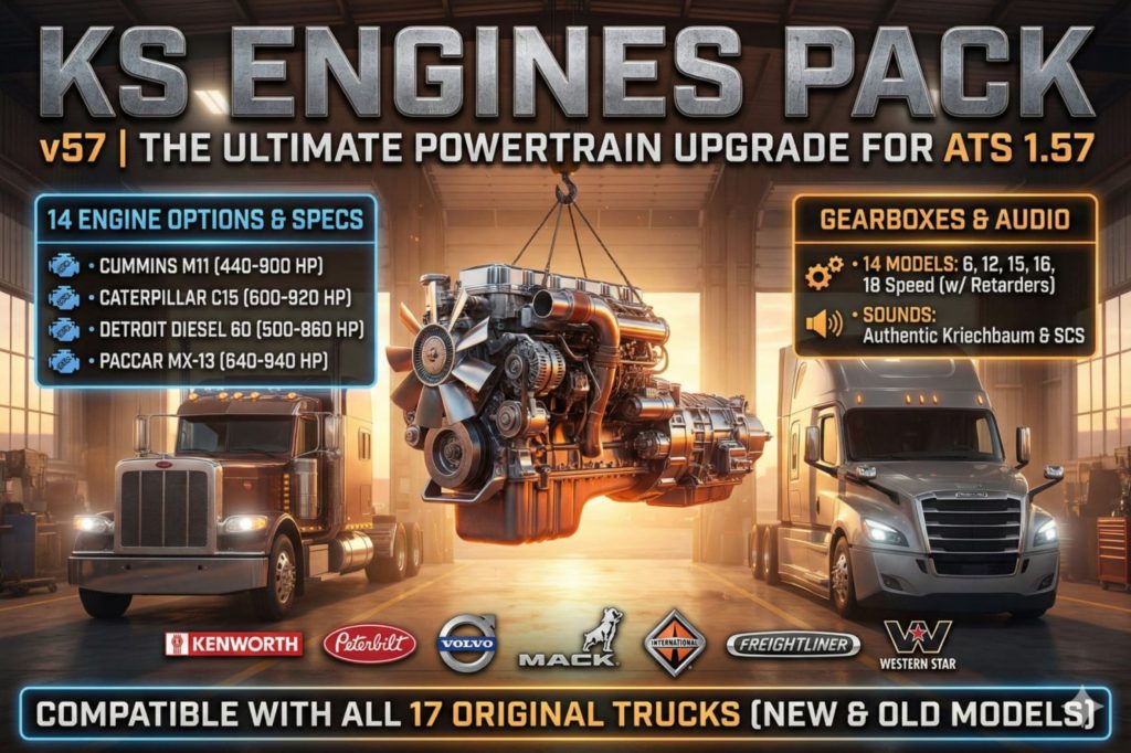KS Engines & Gearboxes Pack v57 Mod - ATS Mod | American Truck ...
