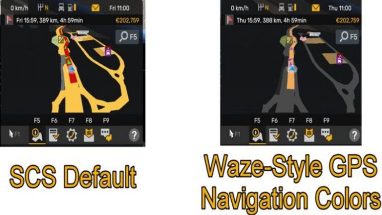 Waze-Style GPS Navigation Colors v2.0 Mod - ATS Mod | American Truck ...