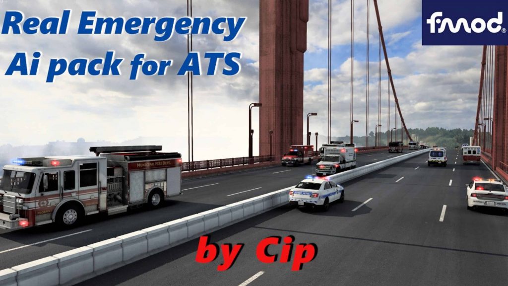 Real Emergency Ai Pack v1.58 Mod - ATS Mod | American Truck Simulator Mod
