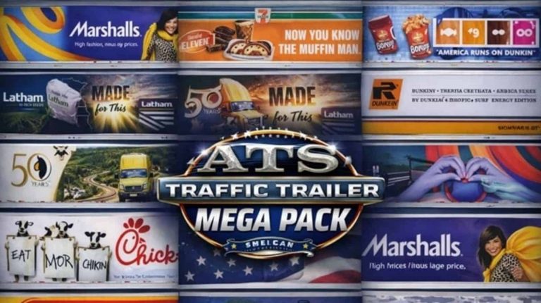 Traffic Trailer Mega Pack v1.0 Mod - ATS Mod | American Truck Simulator Mod